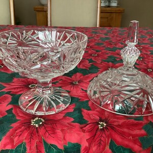 Vintage, Heavy Crystal, Cut Glass, Tall Candy Dish, With Finial Lid ...