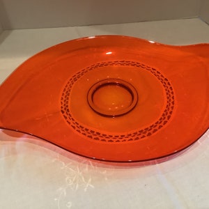 Fall Art Deco Piece, Bright Orange Glassware, 1970s, Vintage, Retro ...