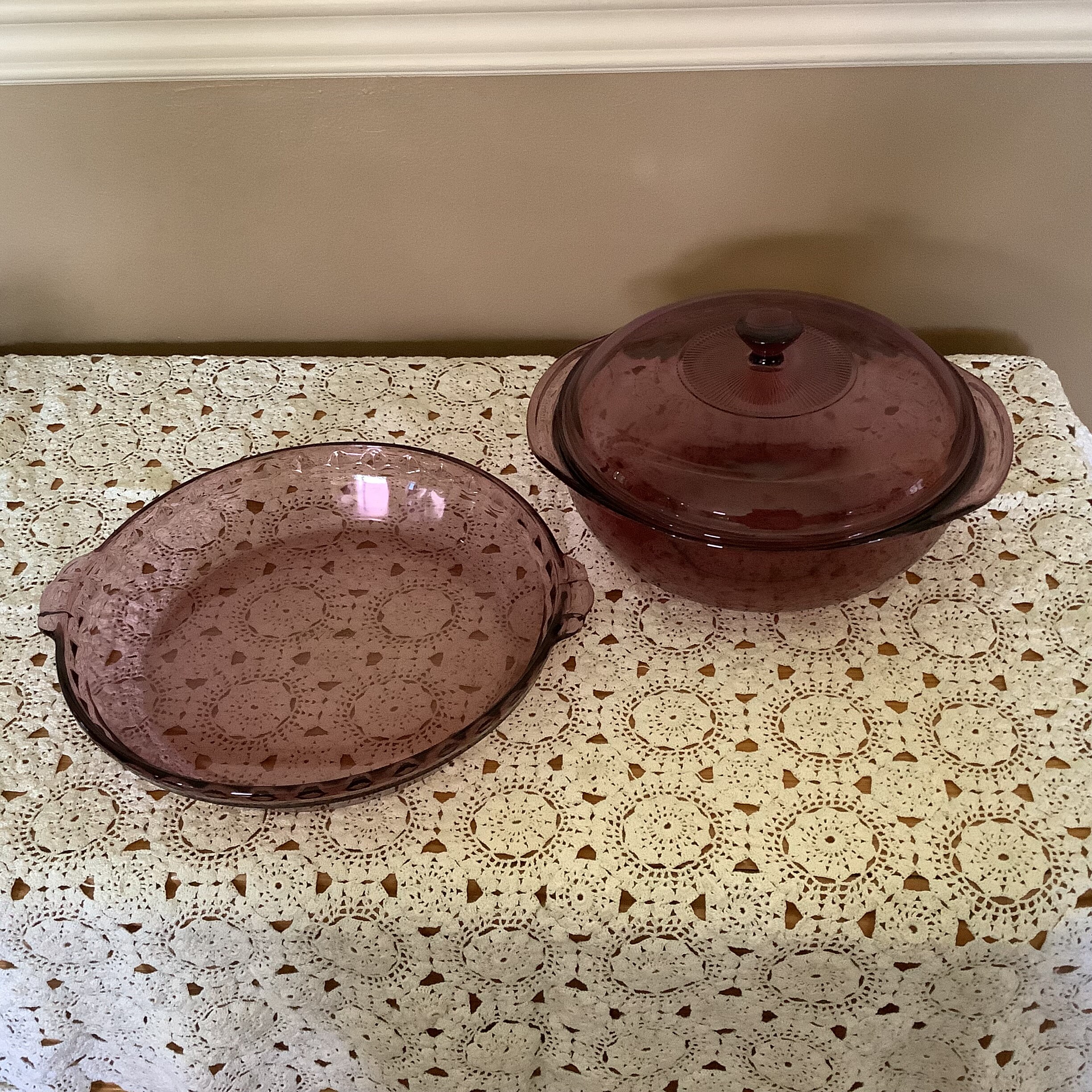 Vintage Amethyst Pyrex Glass Roaster With Lid, Handles, Purple Pie ...