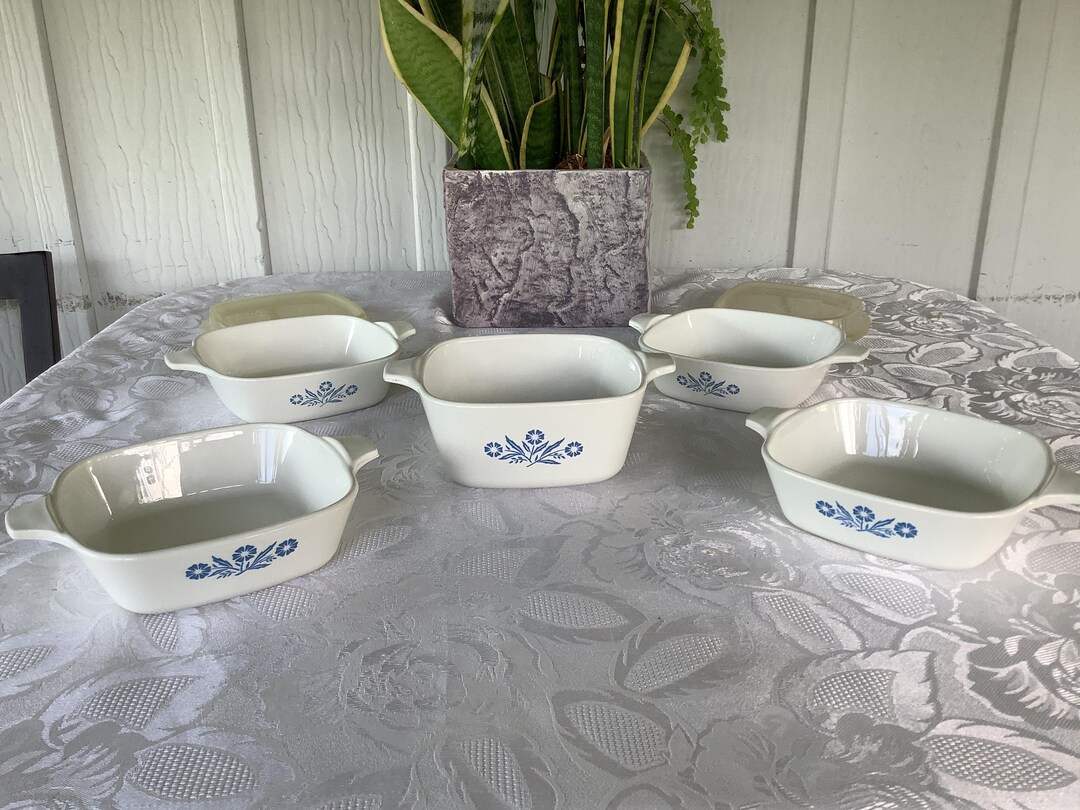 Vintage, Corning Ware, Bake Dishes, Blue Cornflower, Four Individual ...