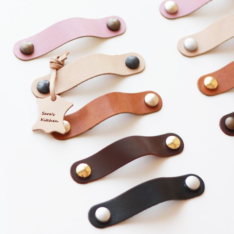 Leather Drawer Pulls - Etsy