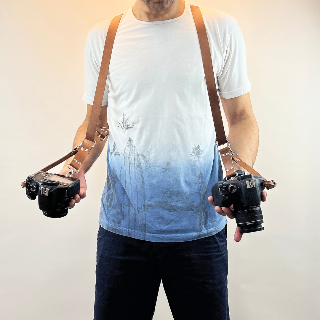 Leather Dual Camera Harness Strap / Personalized Two Camera Strap - Etsy