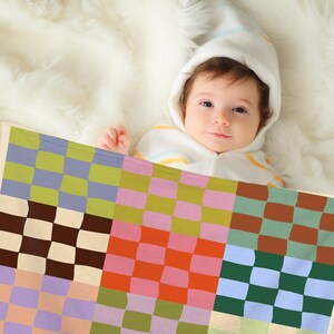 Colorful Checkered Blanket,hoodie Blanket,soft Flannel Baby Blanket ...