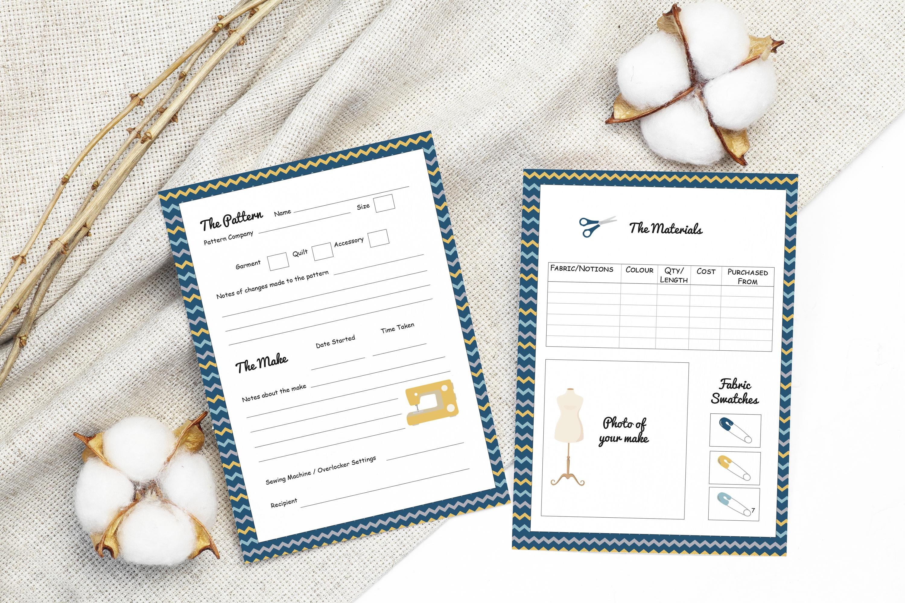 Sewing Journal | Printable | Sewing Record Book | PDF Download | Sewing ...