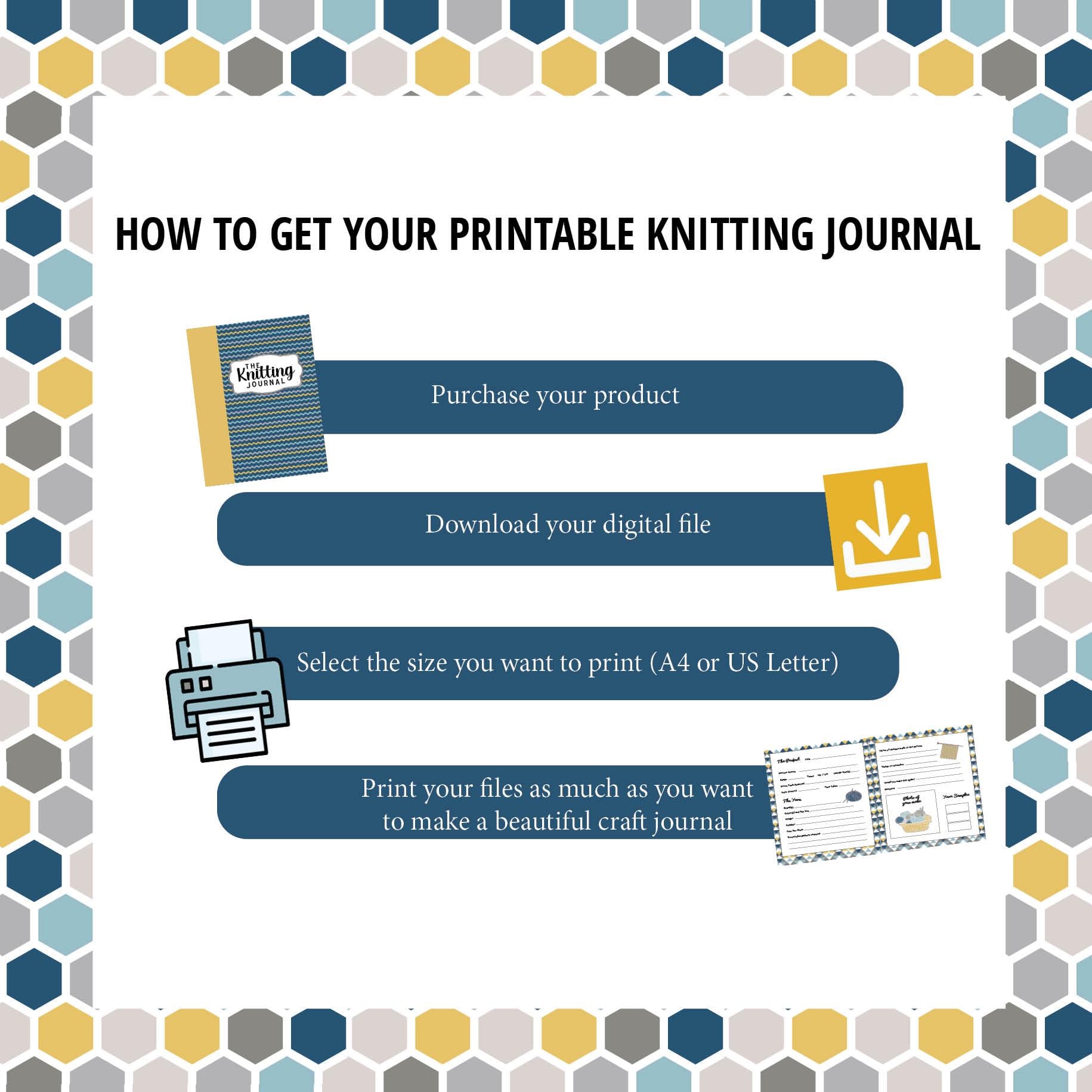 Kntting Journal | Printable | Knitting Record Book | PDF Download ...