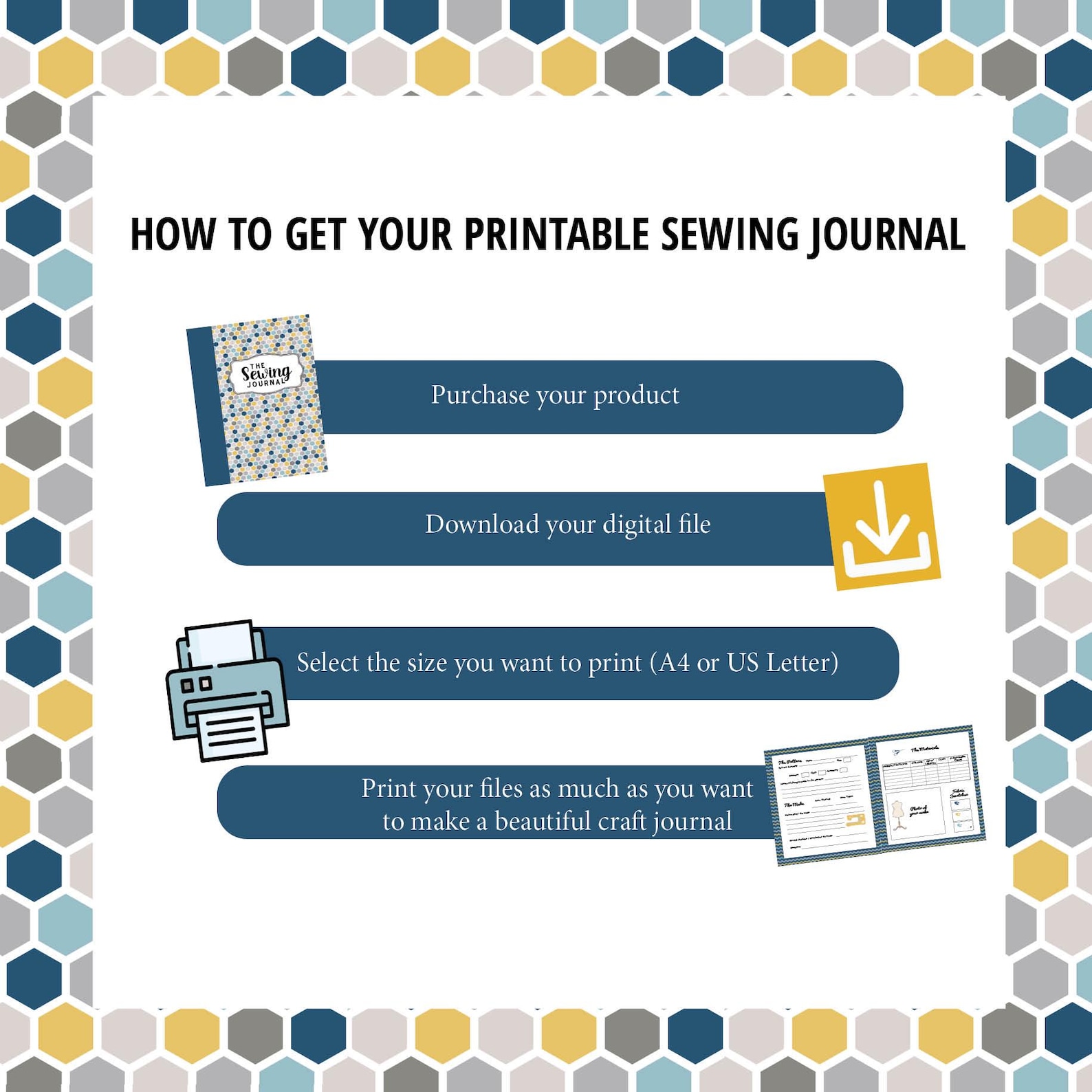 Sewing Journal | Printable | Sewing Record Book | PDF Download | Sewing ...