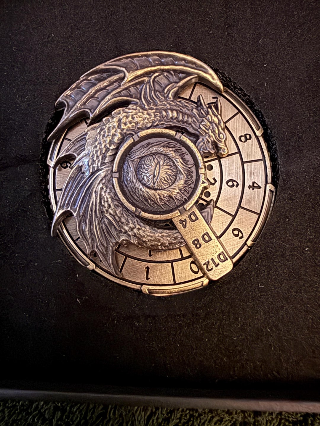 DND Dice “on a Dragons Wing” Metal Fidget Spinner Dice. Finger Tip Gyro ...