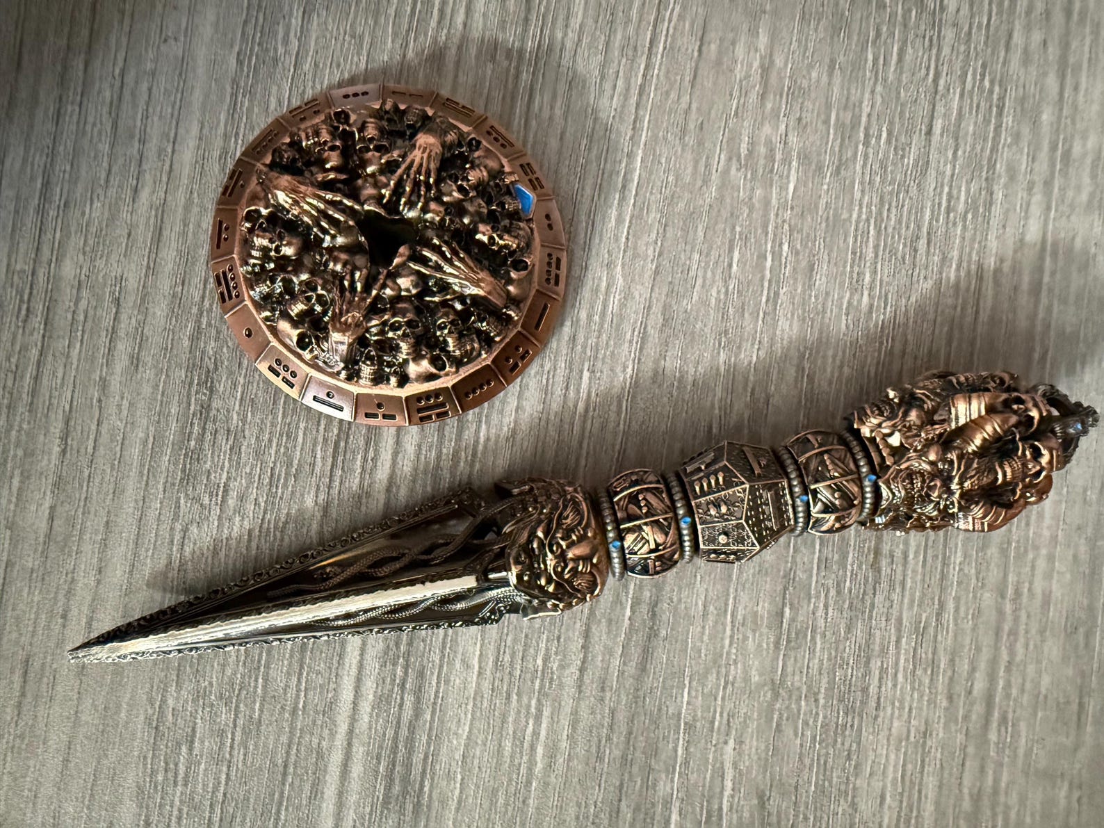Unique DND Dice Dagger/wand, D20, D12, D10, D00, D8, D6, D4 W/leather ...
