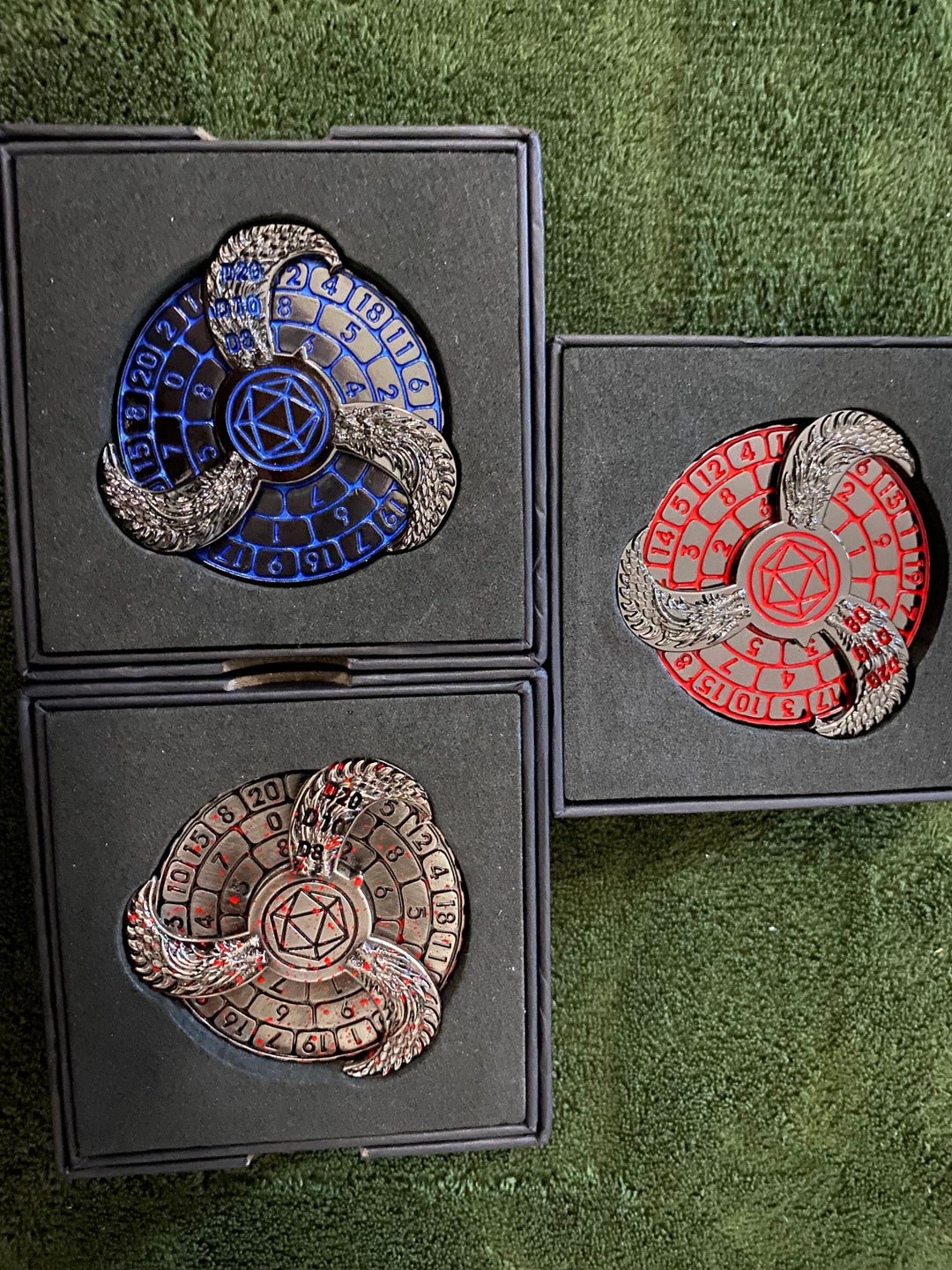 DND Dice Metal Fidget Spinner Dice. Finger Tip Gyro Roulette Rpg TTRPG ...