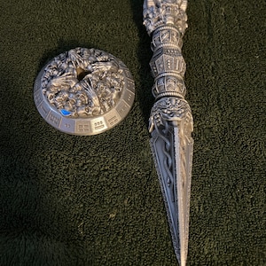 Unique DND Dice Dagger/wand, D20, D12, D10, D00, D8, D6, D4 W/leather ...