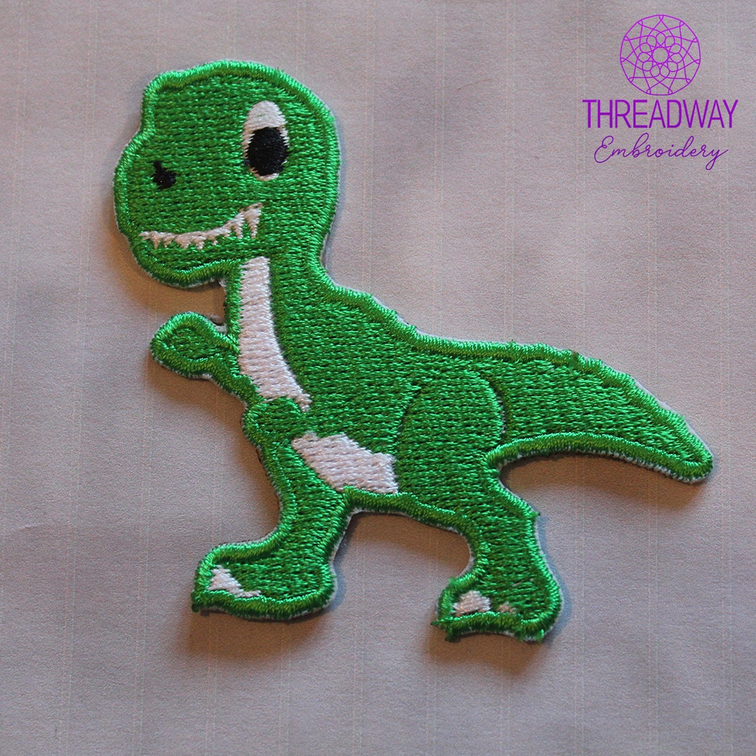 Dinosaur Patch Embroidered Iron on Motif Badge for Jacket Bag Blanket ...