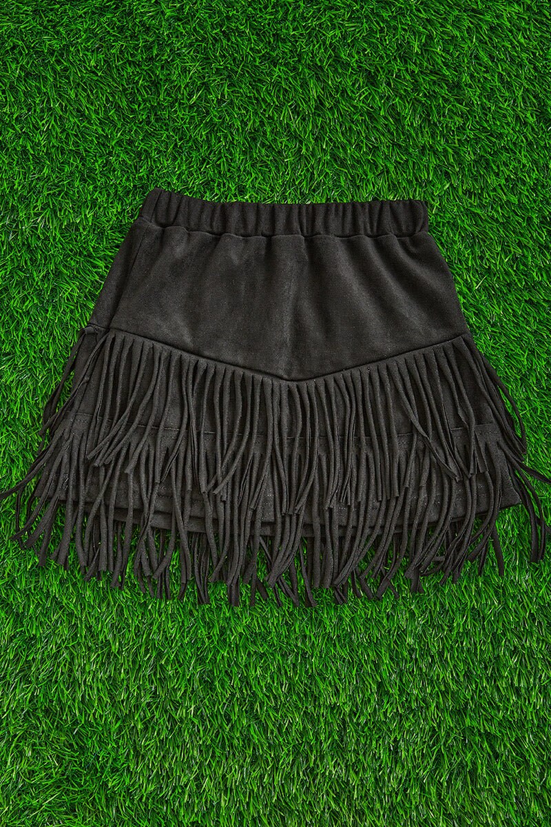 Girls Fringe Faux Suede Skirt - Etsy
