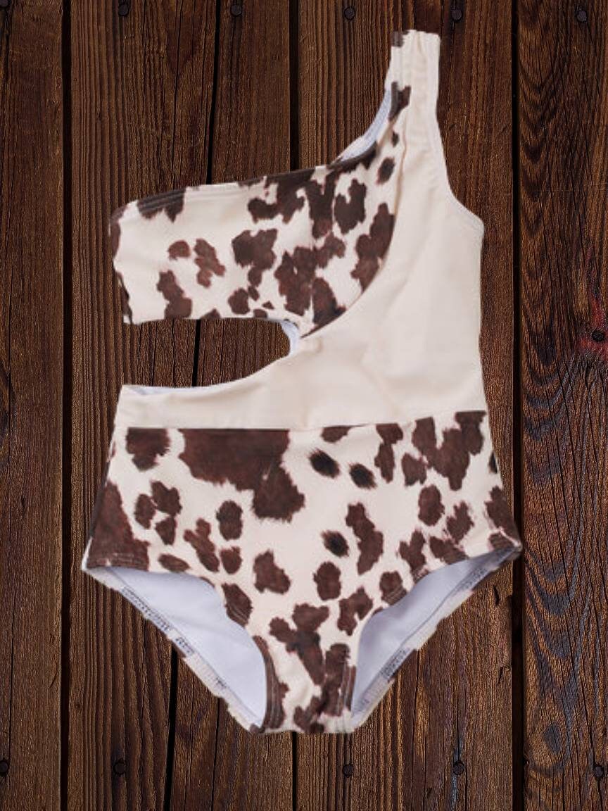 Cow Print Swimsuit Mom/mini/brother - Etsy