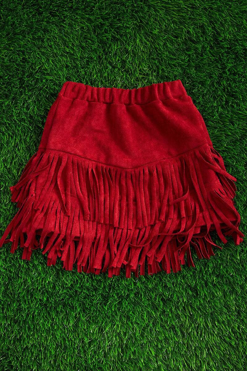 Girls Fringe Faux Suede Skirt - Etsy