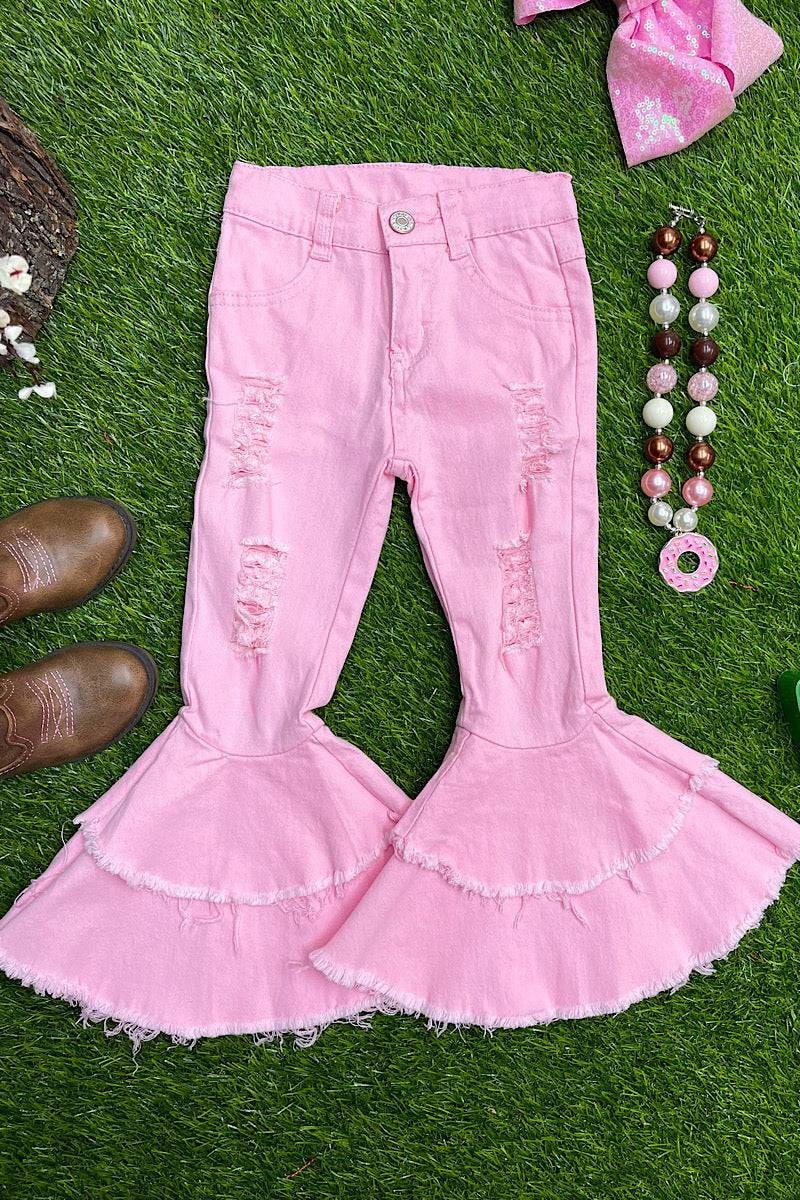 Pink Denim Bell Bottoms - Etsy