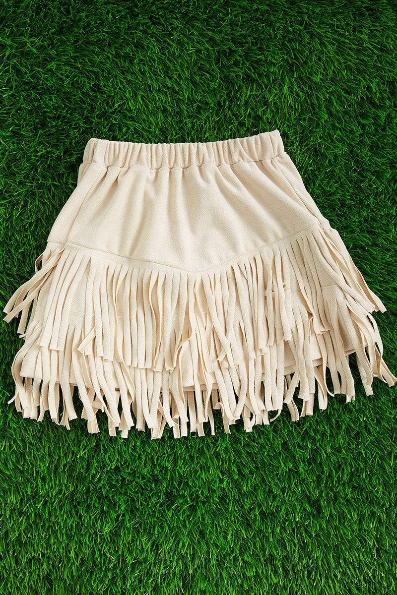 Girls Fringe Faux Suede Skirt - Etsy