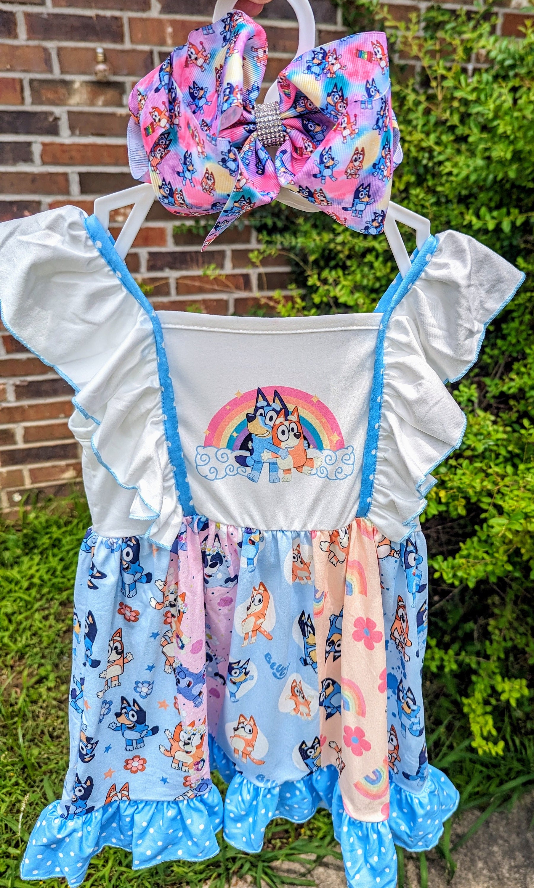 Rainbow Bluey Dress - Etsy