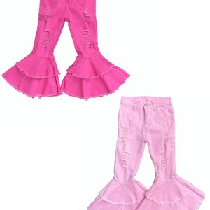 Pink Denim Bell Bottoms - Etsy