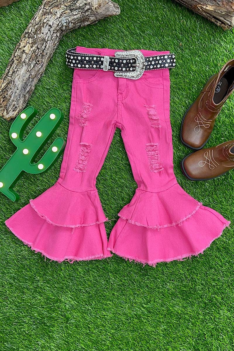 Pink Denim Bell Bottoms - Etsy