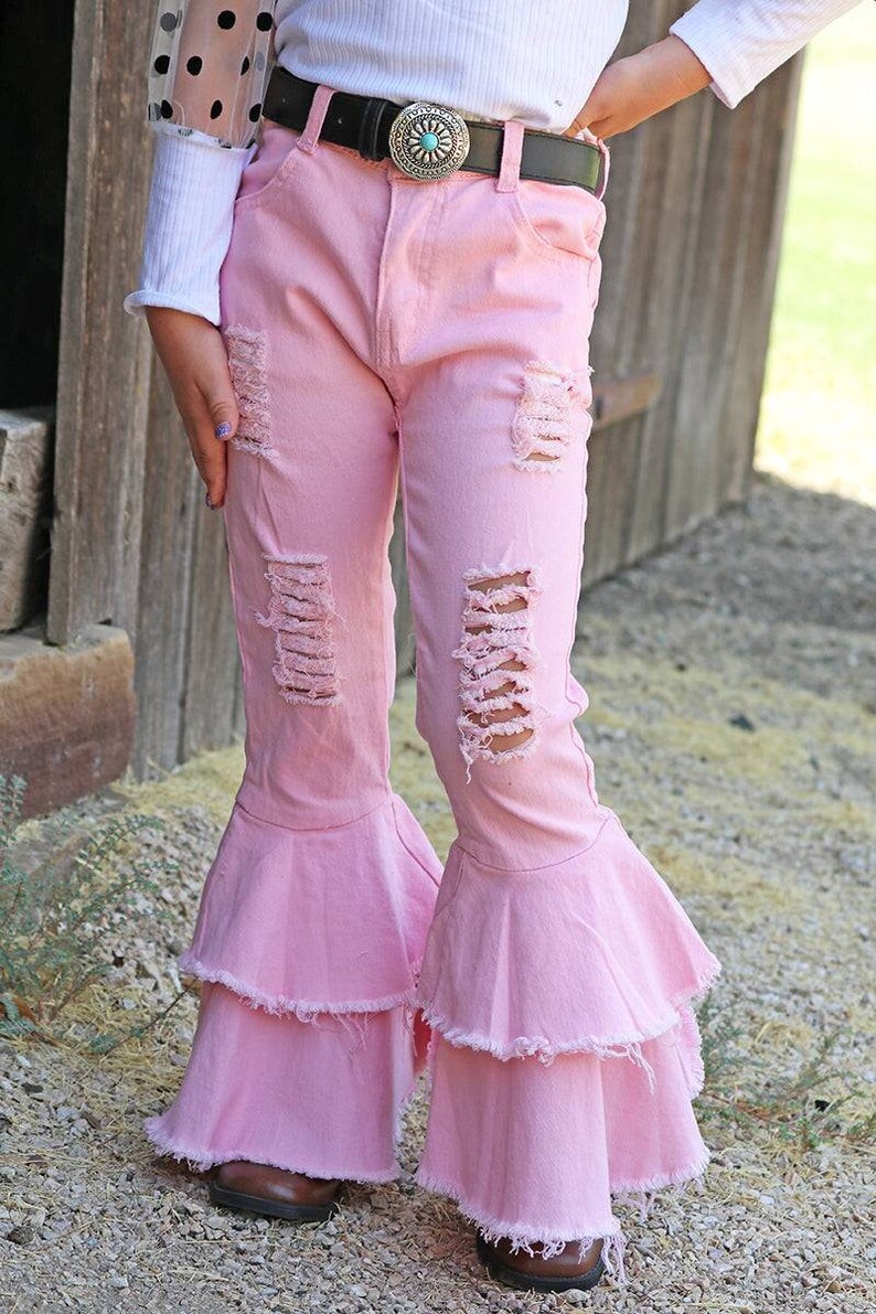 Pink Denim Bell Bottoms - Etsy