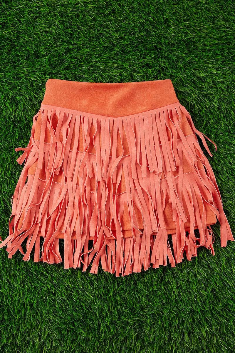 Girls Fringe Faux Suede Skirt - Etsy