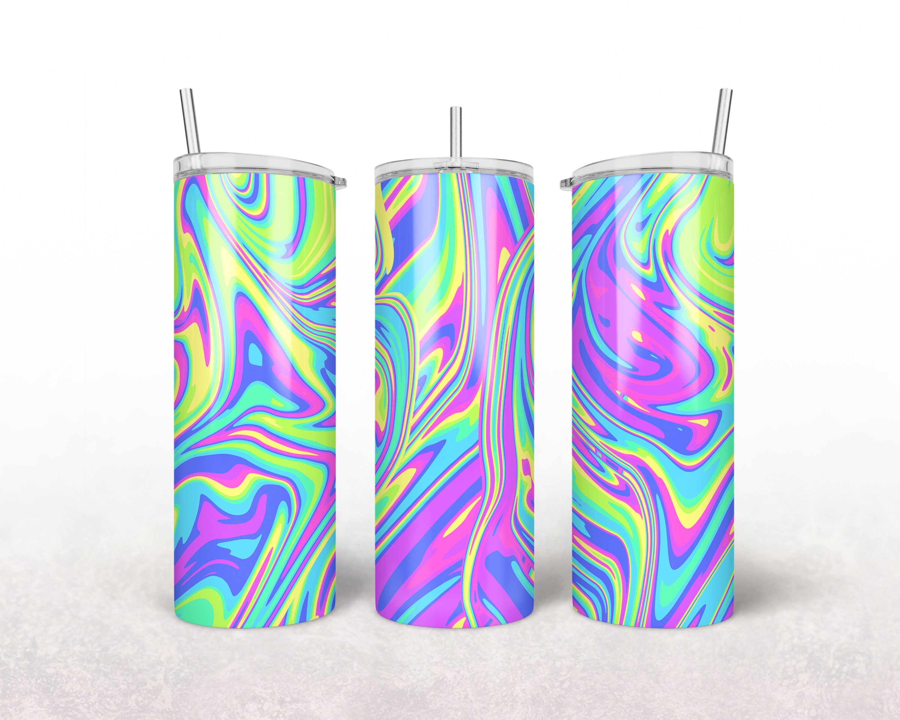 Holographic Neon Tumbler Sublimation Design Bright Neon - Etsy UK