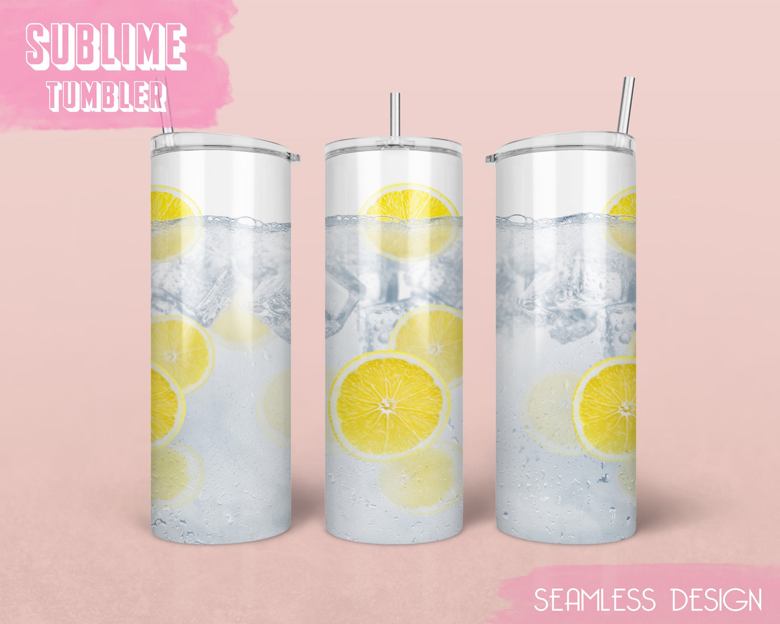 Lemonade Tumbler Sublimation Design Seamless Lemon 20oz - Etsy