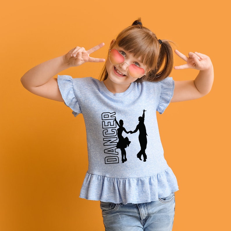 Ballroom Dancers Silhouette With "dancer" Written Vertically - SVG and ...