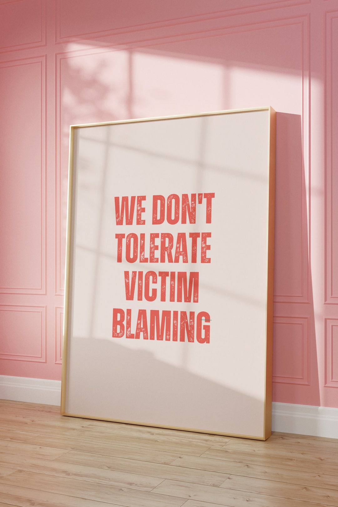 No Victim Blaming Tolerance Quote Poster: Empowering Pink Typography ...