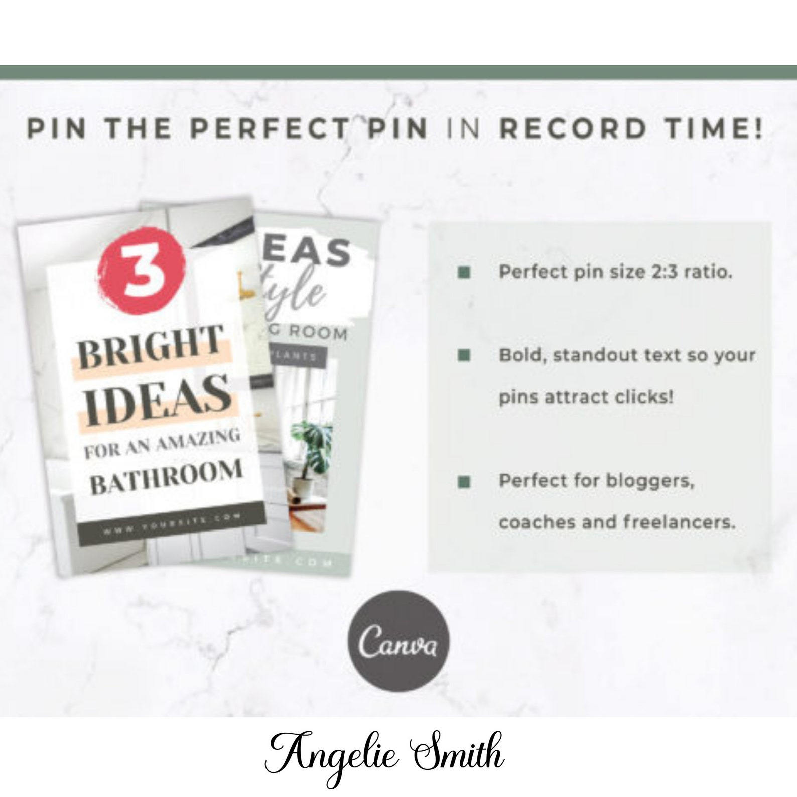 Ultimate Pinterest Pin Templates for Canva: 20 Editable Pages ...