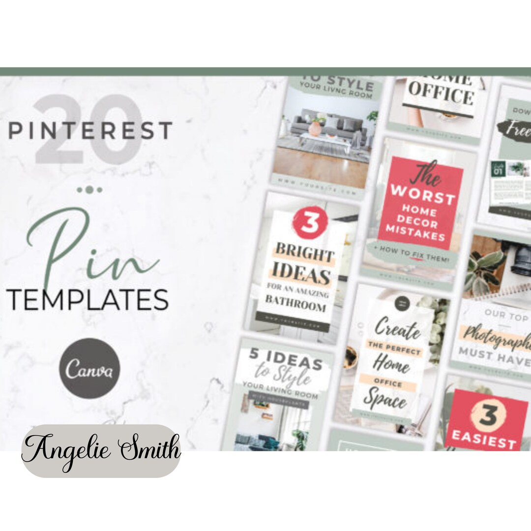 Ultimate Pinterest Pin Templates for Canva: 20 Editable Pages ...
