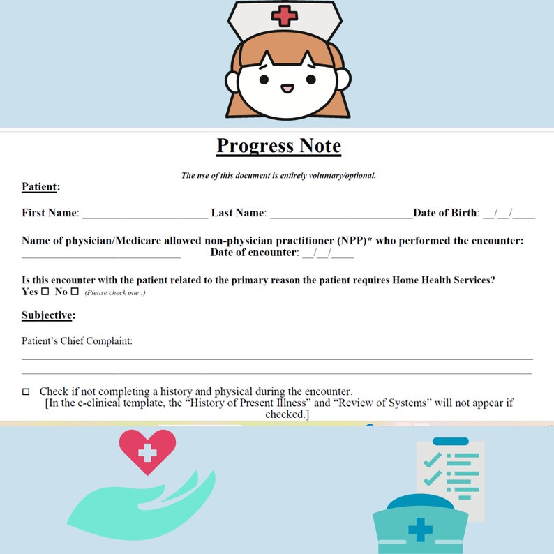 Home Health Nursing Progress Note Template – OASIS Nurse - Etsy