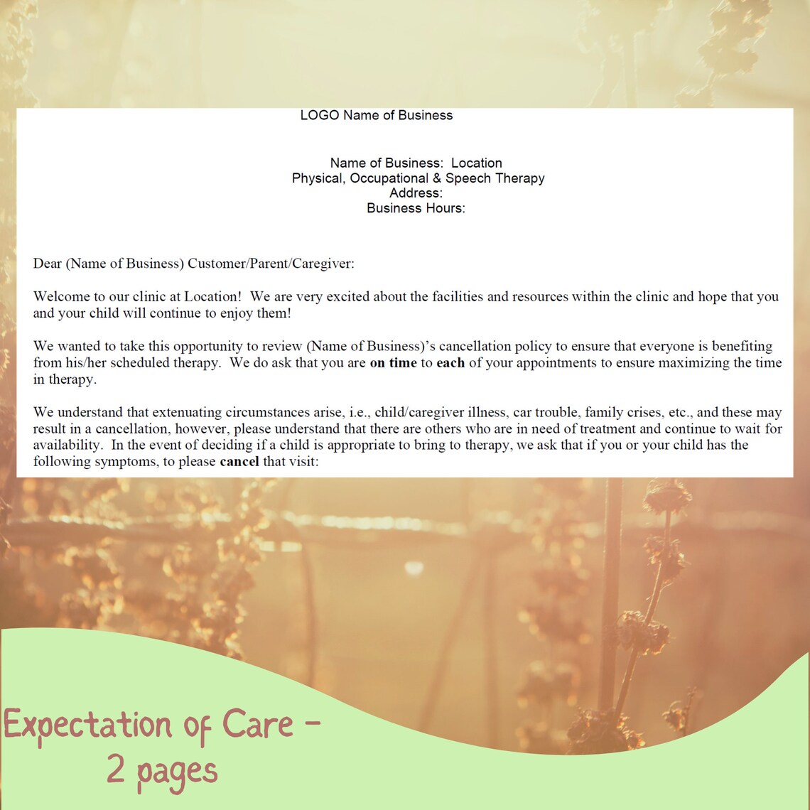 Comprehensive Pediatric Occupational Therapy Intake Forms - Includes ...