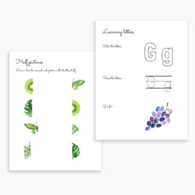 Toddler Workbook Worksheets Ages 2-4, 100 Pages Printable PDF - Etsy