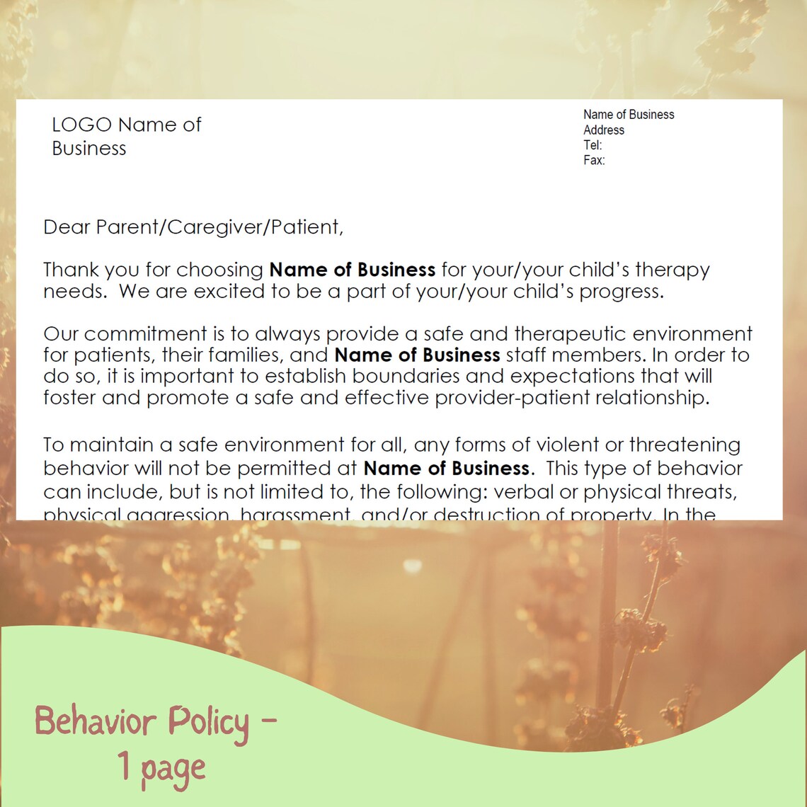 Comprehensive Pediatric Occupational Therapy Intake Forms - Includes ...