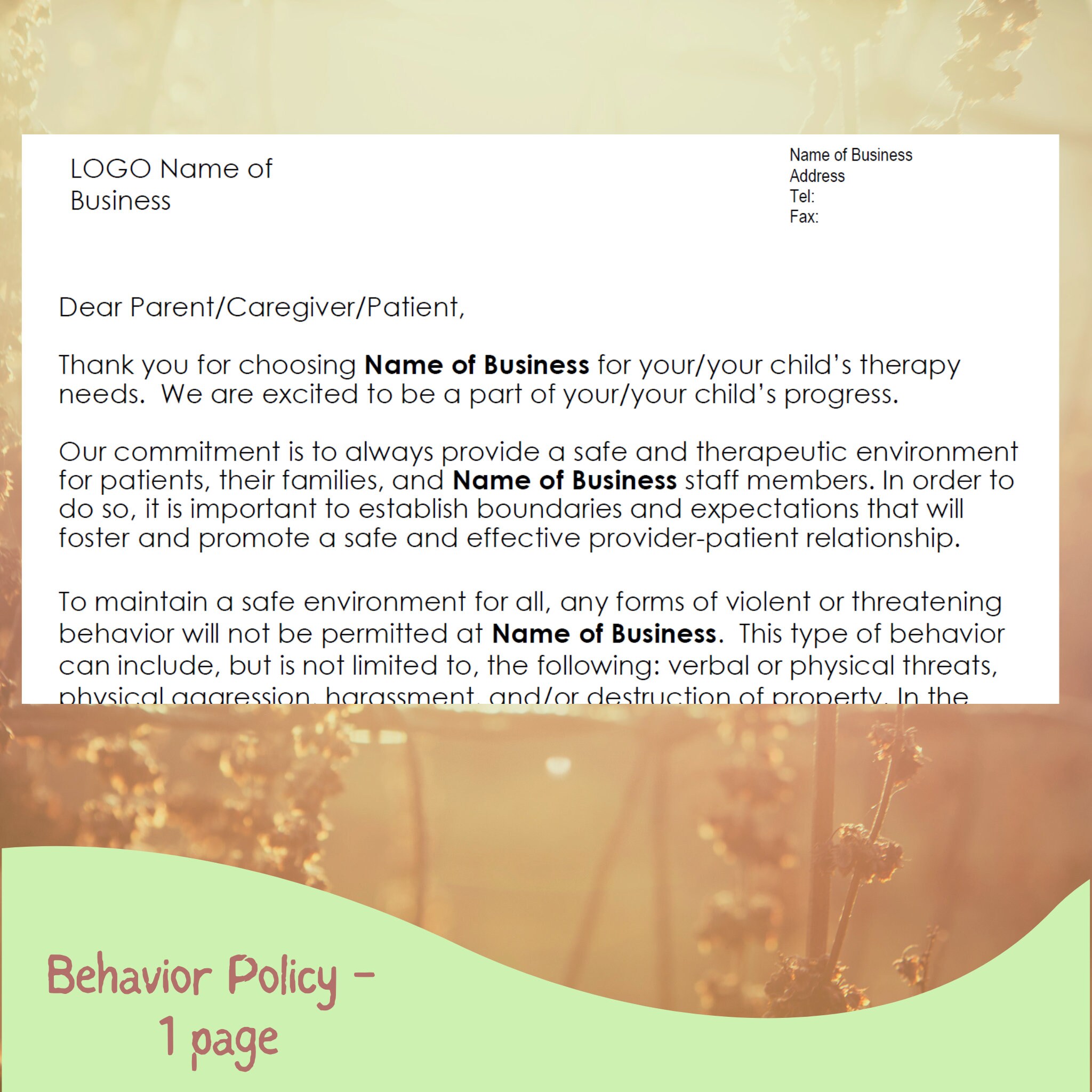 Comprehensive Pediatric Occupational Therapy Intake Forms - Includes ...