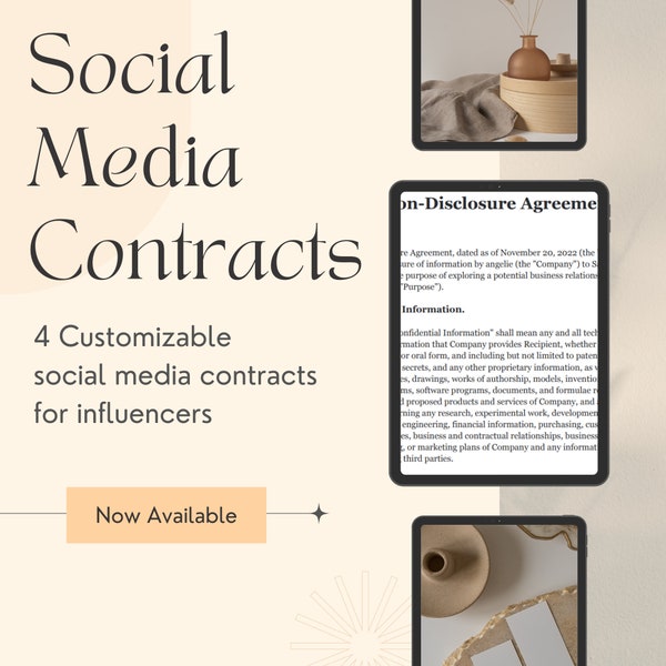 Social Media Influencer Contract Template - Etsy