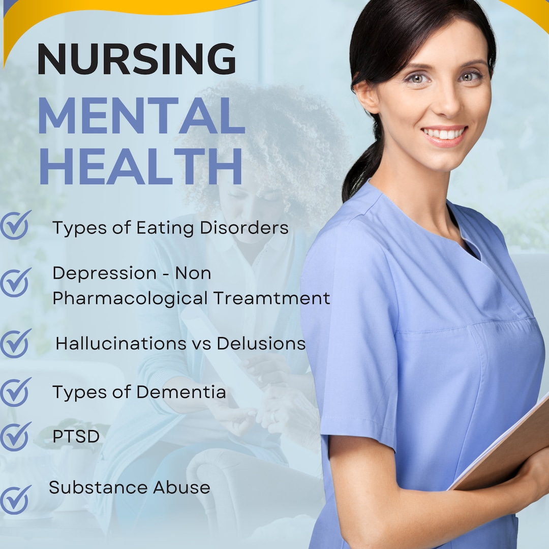 Mental Health Nursing Diagnosis Study Guide Templates ADHD, Autism ...