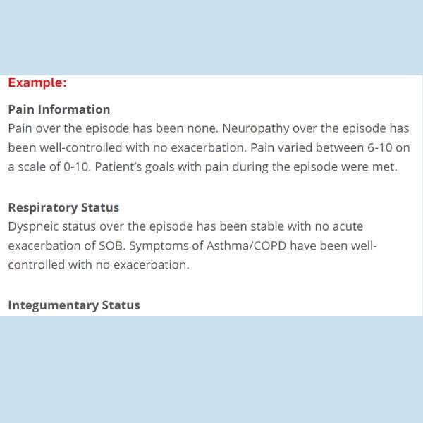 Home Health Nursing Documentation: 60 Day Summary Template and Example ...