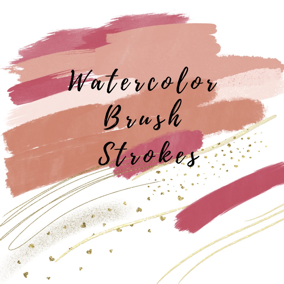 Brush Strokes Valentines Watercolor Blush Pink Clip Art Transparent PNG ...