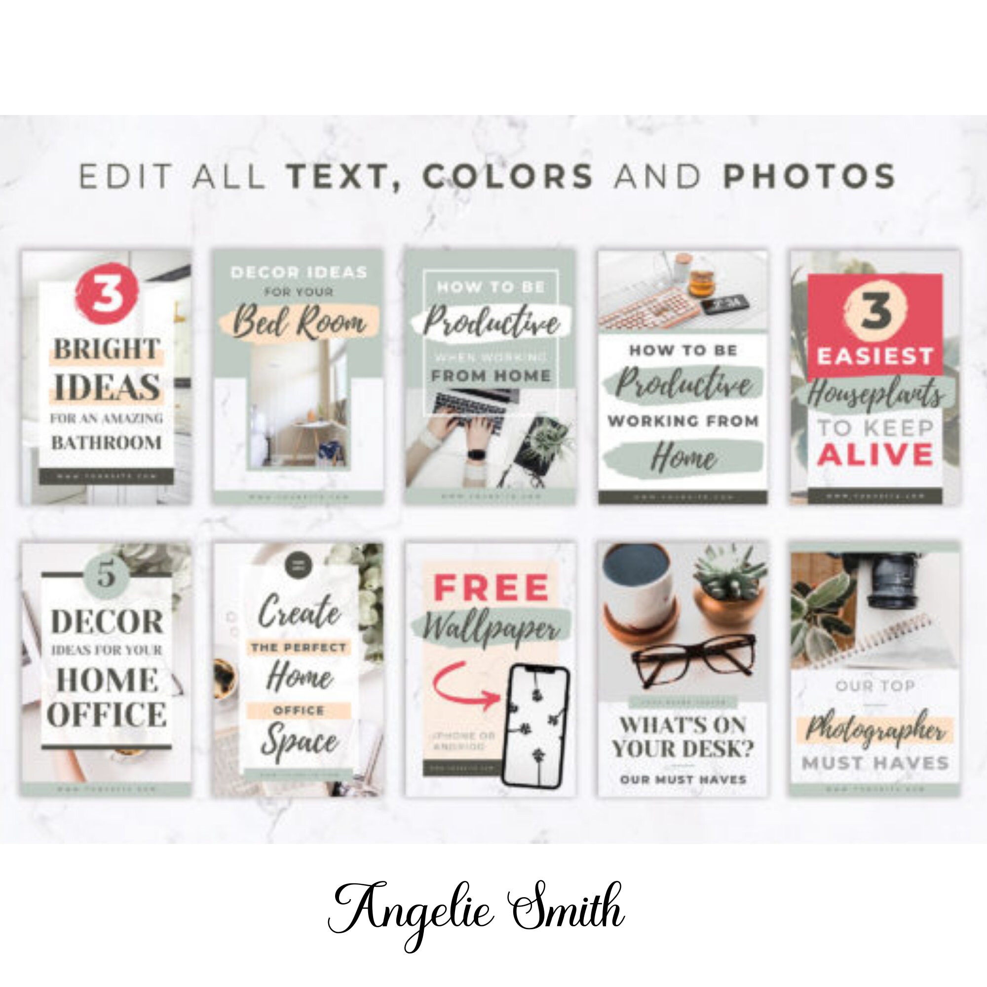 Ultimate Pinterest Pin Templates for Canva: 20 Editable Pages ...