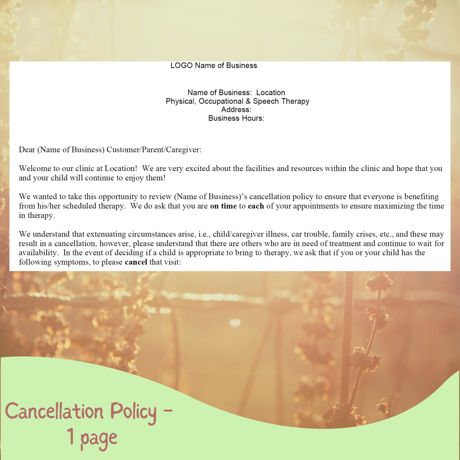 Comprehensive Pediatric Occupational Therapy Intake Forms - Includes ...