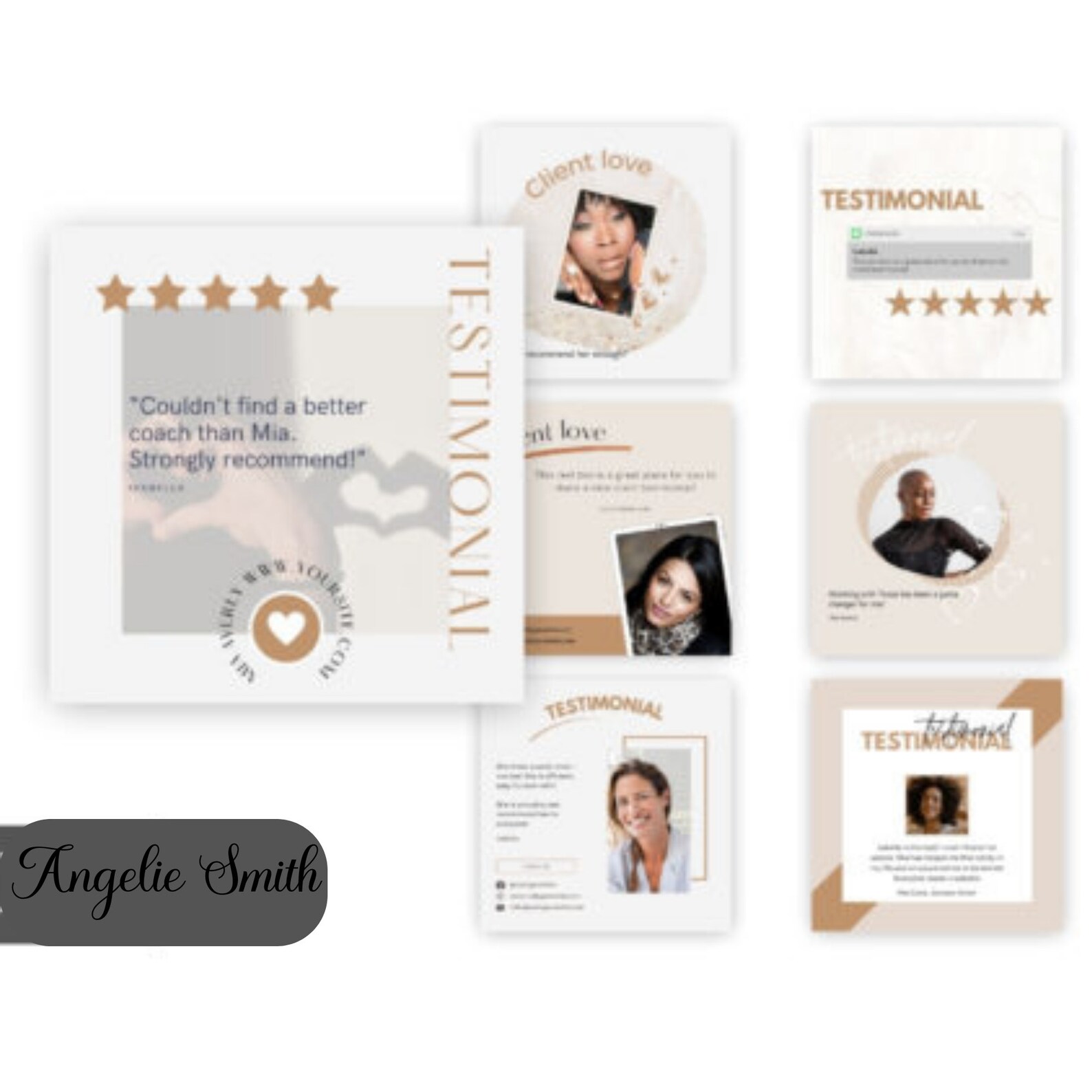 Client Testimonial Posts Templates | Entrepreneur Social Media Posts ...