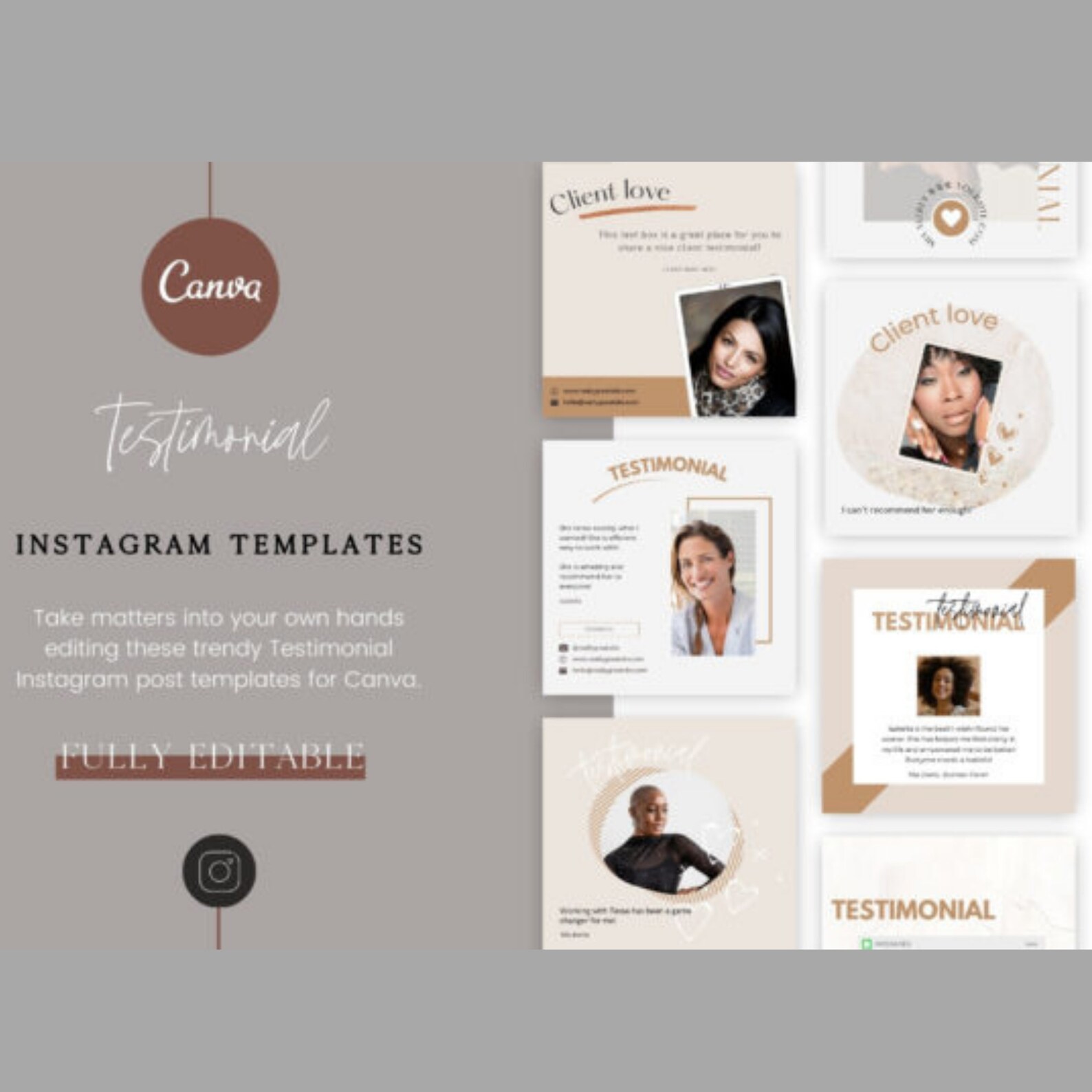 Client Testimonial Posts Templates | Entrepreneur Social Media Posts ...