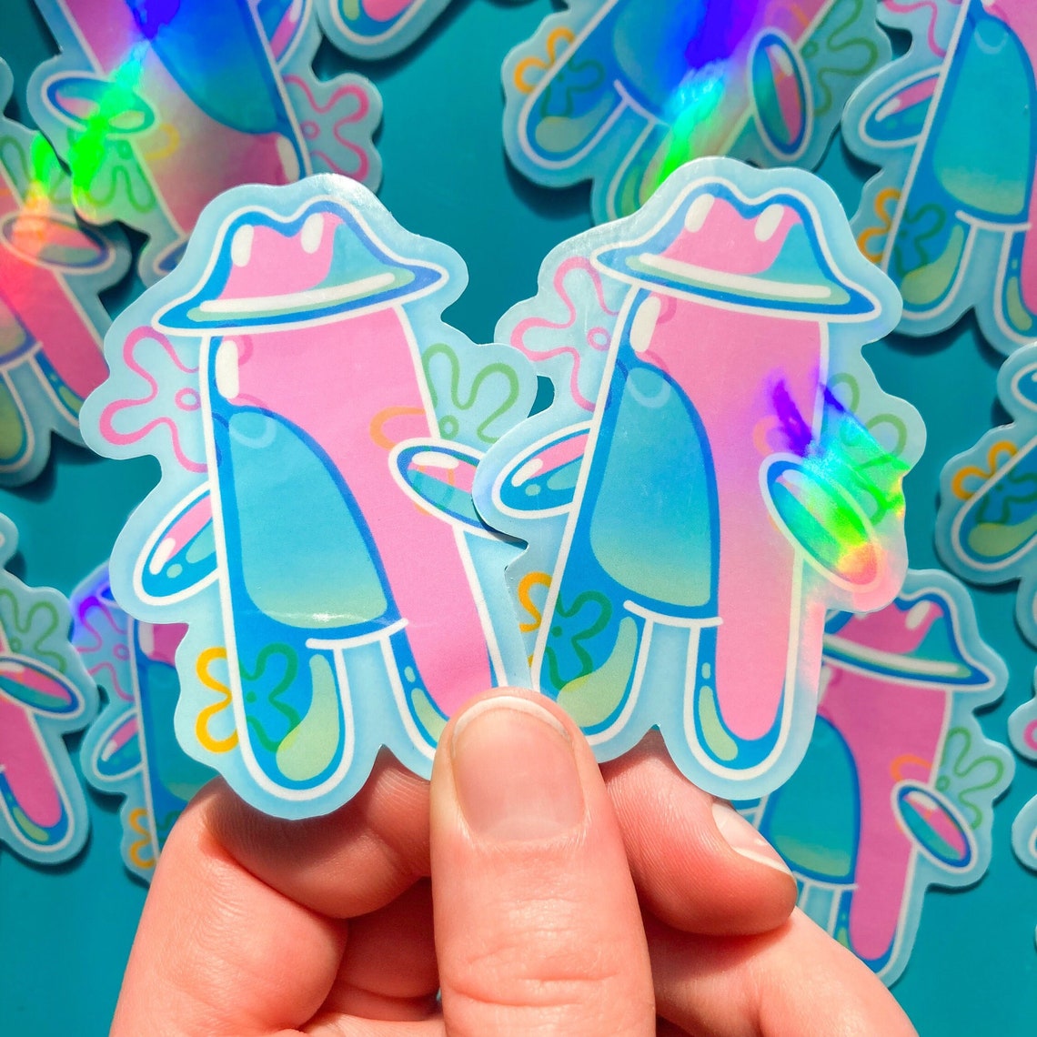Bubble Buddy 3" Spongebob Sticker | Waterproof, Holographic Sticker for ...