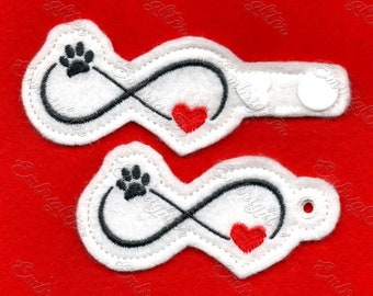 Heart and Dog Paw in Infinity Sign Machine Embroidery Design - Etsy
