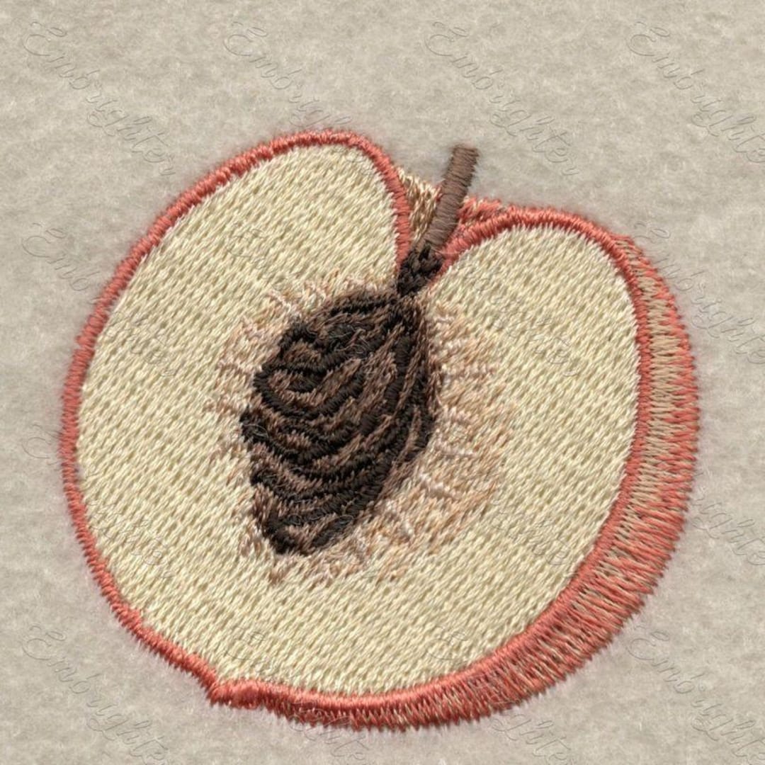 Half Peach Machine Embroidery Design - Etsy