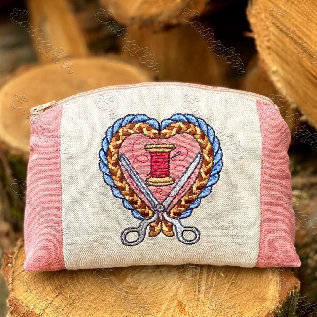 Scissors and Thread in Heart Machine Embroidery Design - Etsy