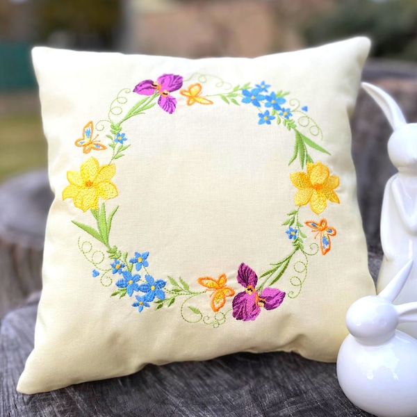 Wreath Machine Embroidery Design - Etsy