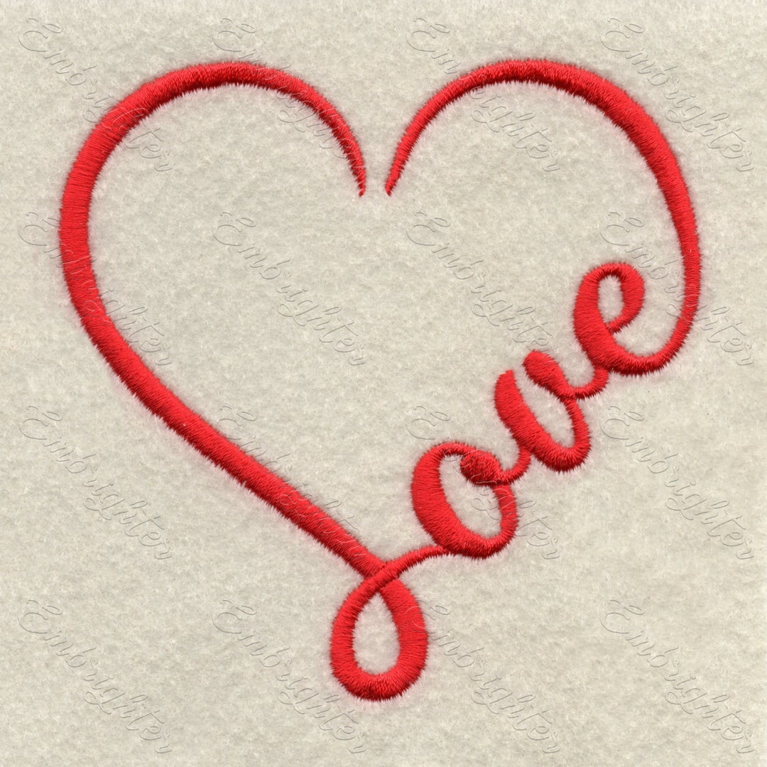 Love Heart Embroidery Design - Etsy